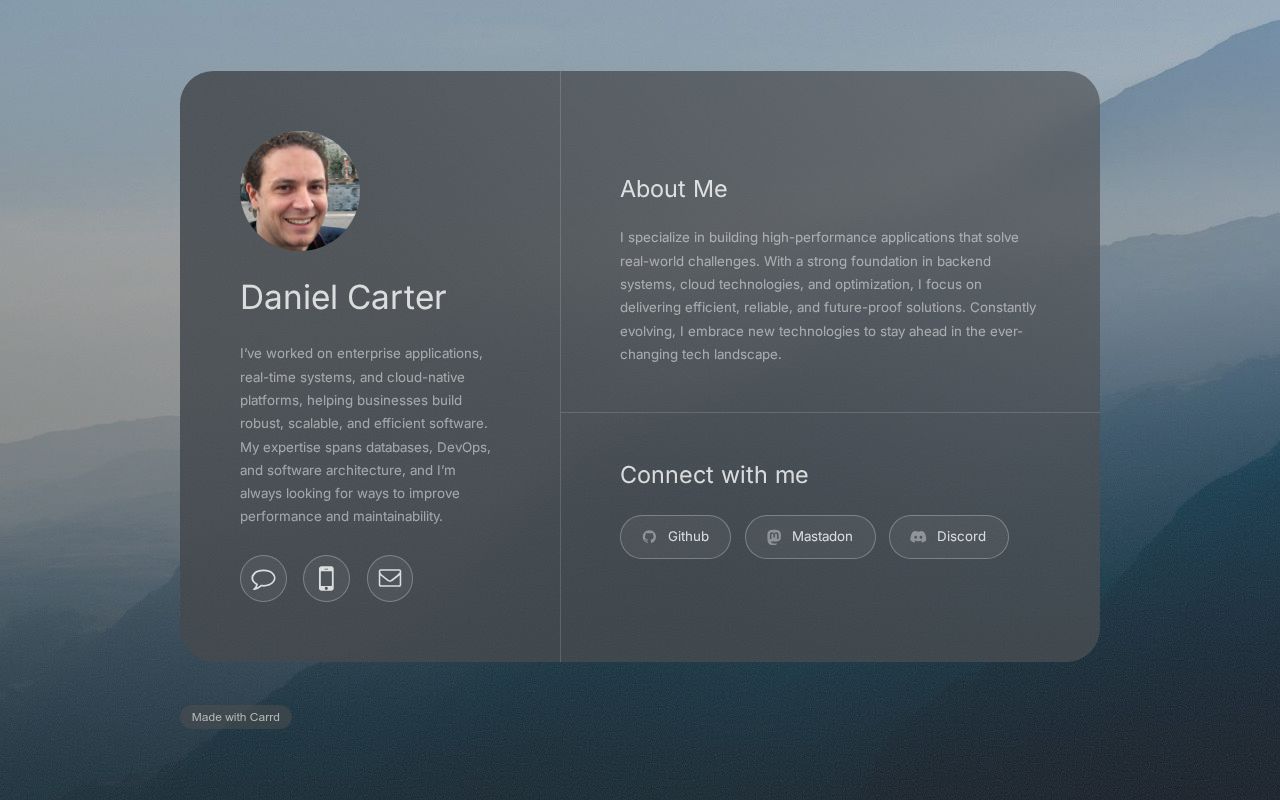 Daniel Carter's Profile